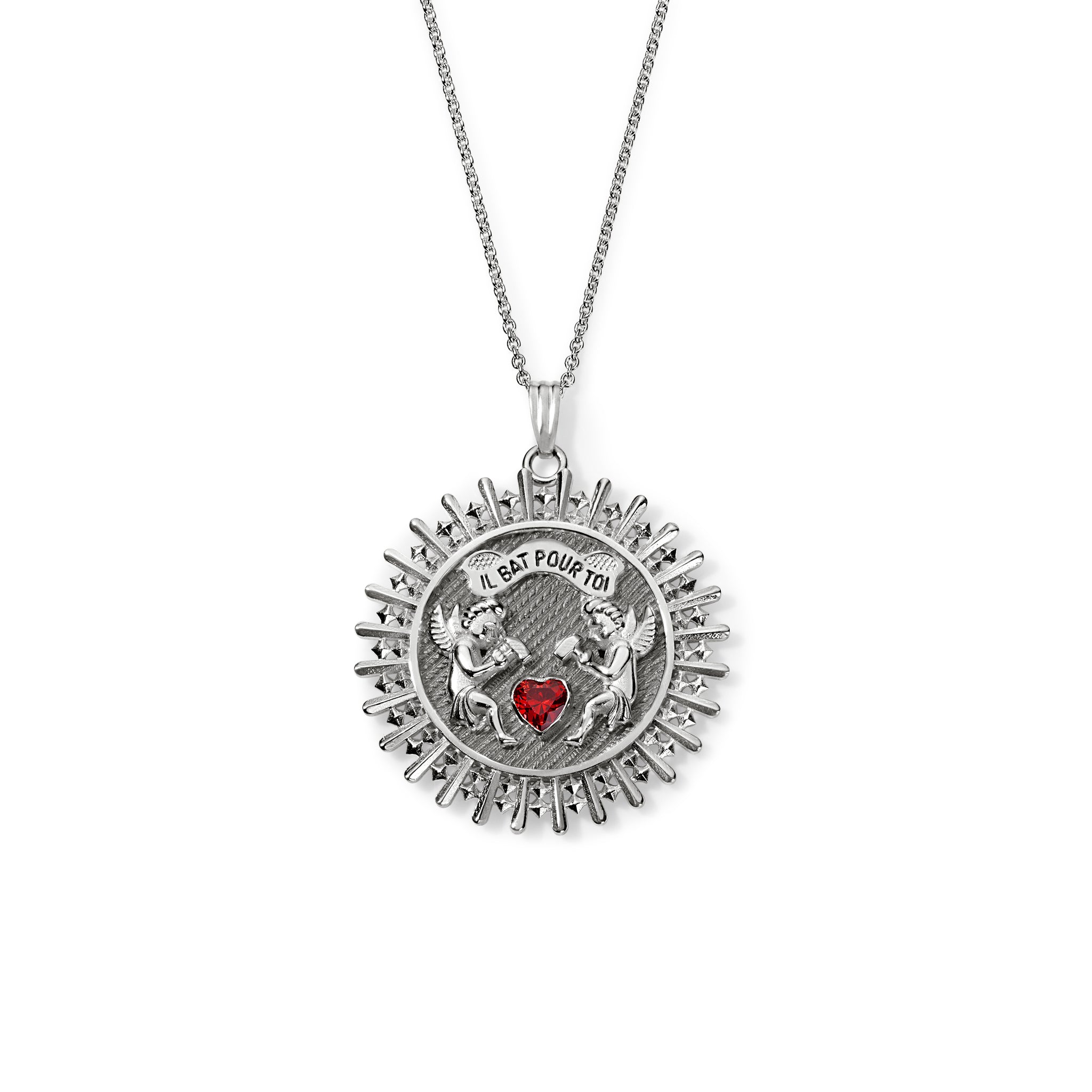 Il Bat Pour Toi Pendant - Sterling Silver
